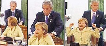 President Bush molests German Chancellor - OMG.BLOG