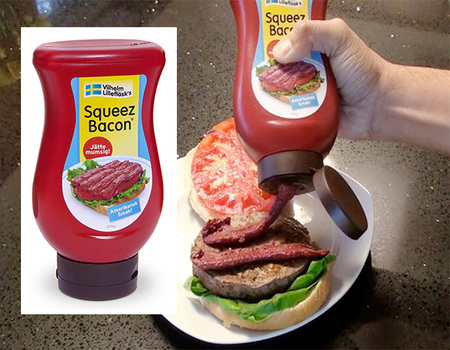 OMG, how barfy: Squeezable Bacon - OMG.BLOG