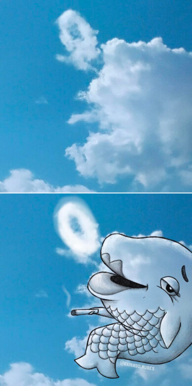 OMG, artists turns cloud formations into cartoon interpretations - OMG.BLOG