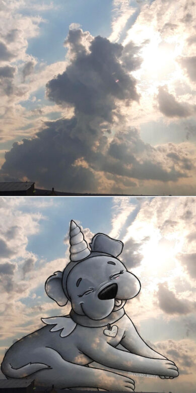 OMG, artists turns cloud formations into cartoon interpretations - OMG.BLOG