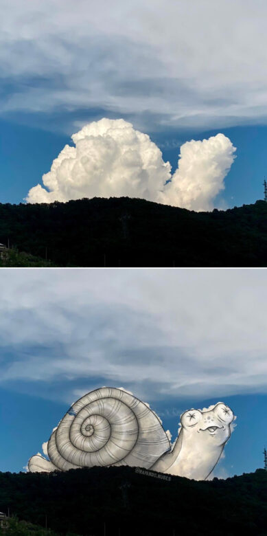 OMG, artists turns cloud formations into cartoon interpretations - OMG.BLOG