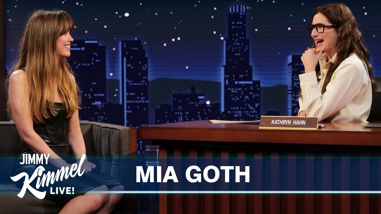 OMG, WATCH: Mia Goth talks MaXXXine, Stephen King, Martin Scorsese with Kimmel guest host ...